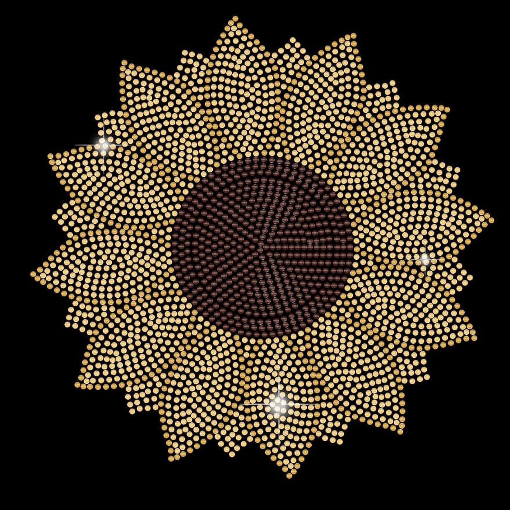 Sunflower Daisy Iron On Rhinestone Design Rhinestone Sunflower Spangle Bling Daisy Bling Patches ...