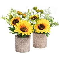 Sunflower Decor Yellow Fake Sunflower in Pots, Artificial Sunflower for ...