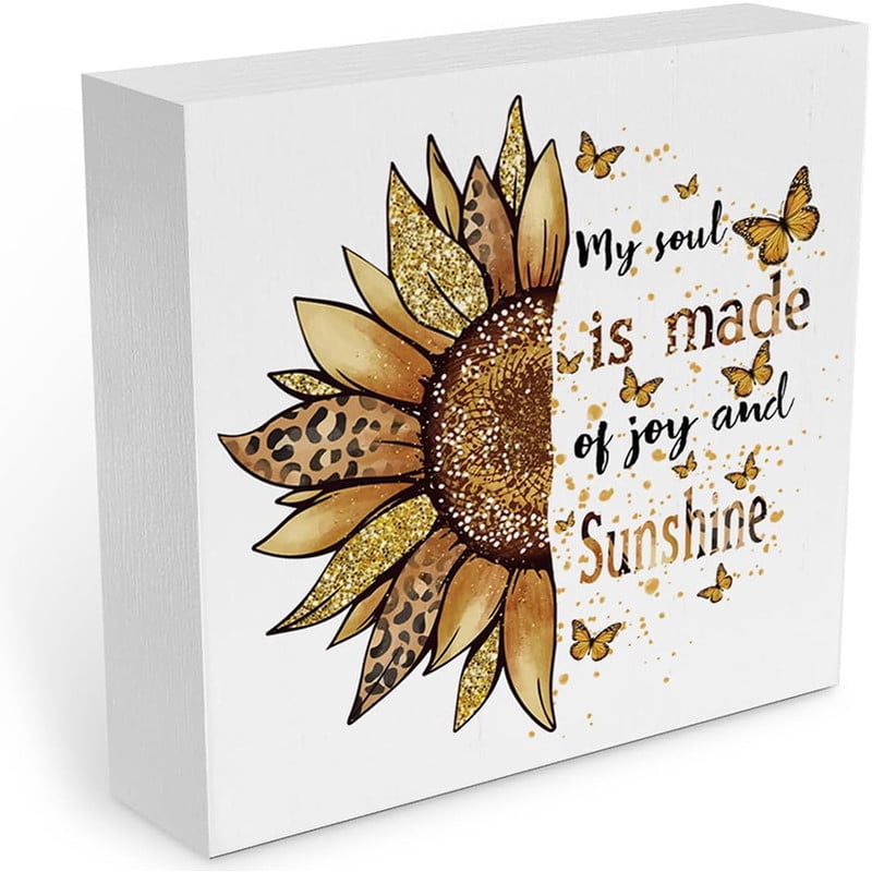 Sunflower Decor Home Farmhouse Decor, Inspirational Wood Box Sign ...