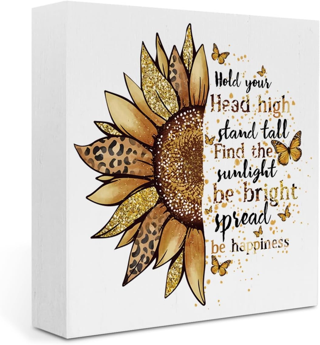 Sunflower Decor Home Farmhouse Decor Inspirational Wood Sign ...