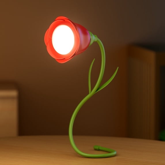 Sunflower Desk Lamp,Rechargeable Neck Reading Light with Adjustable ...