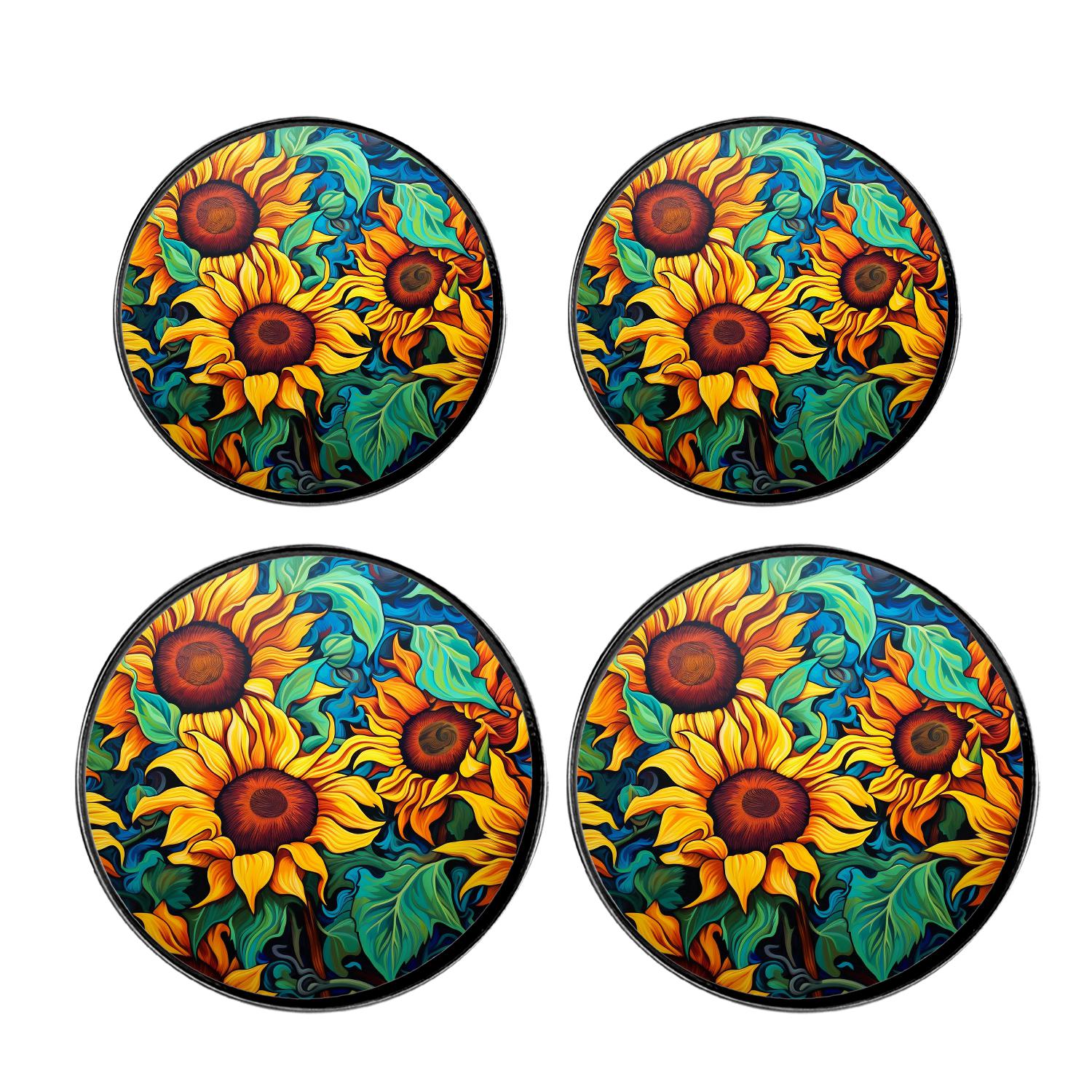 Sunflower Digital Art Oil Painting Floral Print Drawing Stove Burner ...