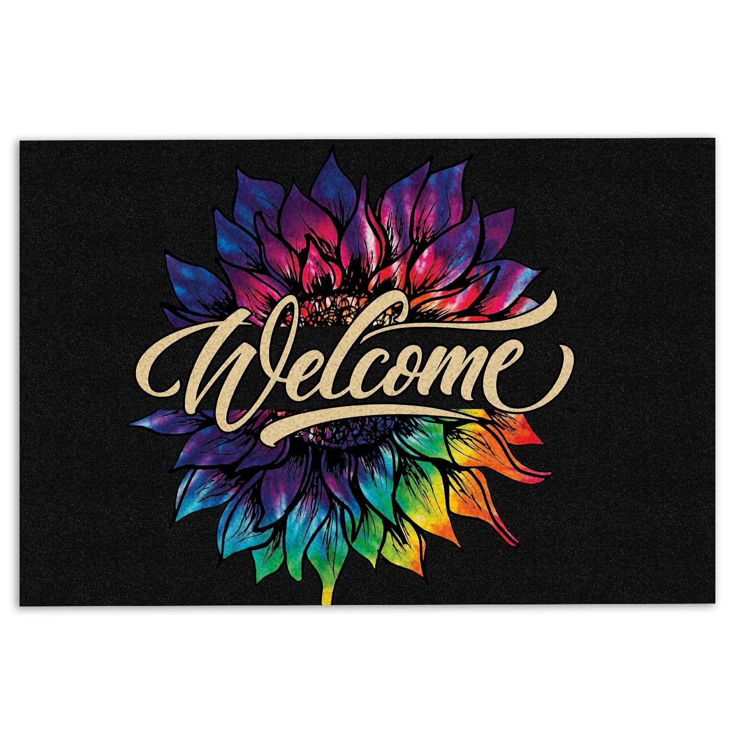 Sunflower Door Mat Sunflower Flower Floral Tie Dye Pattern Sunshine ...