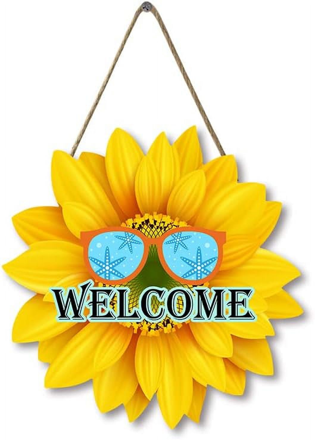 Sunflower Door Sign 12 Inch, Sunflower Welcome Wooden Hanging Sign ...