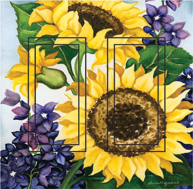 Sunflower Double Rocker SwitchStix Peel and Stick Art Deco Switch Plate ...