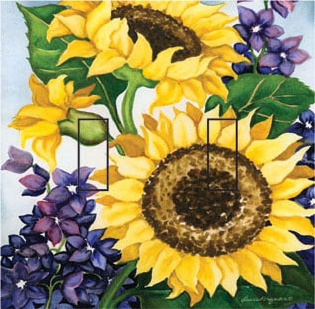 Sunflower Double Toggle SwitchStix Peel and Stick Art Deco Switch Plate ...