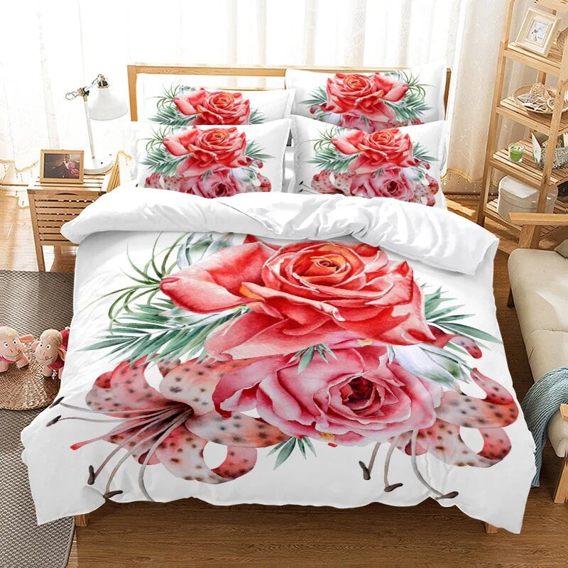 Sunflower Duvet Cover Flower Quilt Cover Lovers Bedding Set Queen Bed ...