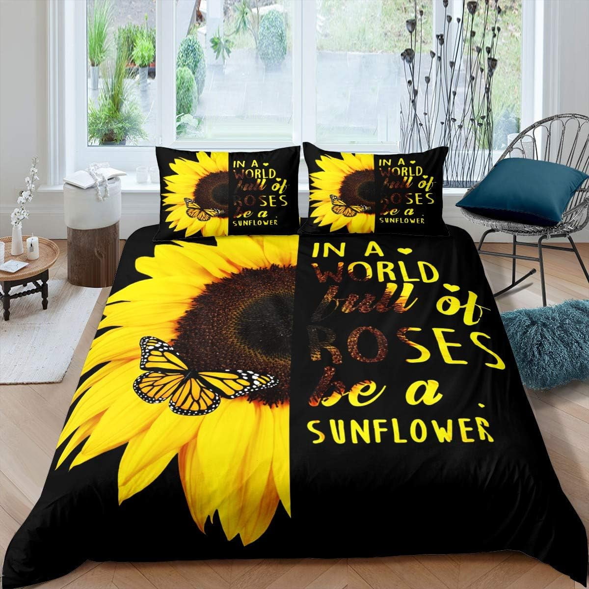 Sunflower Duvet Cover Set King Size 3d Printed Nature Bedding Set Print