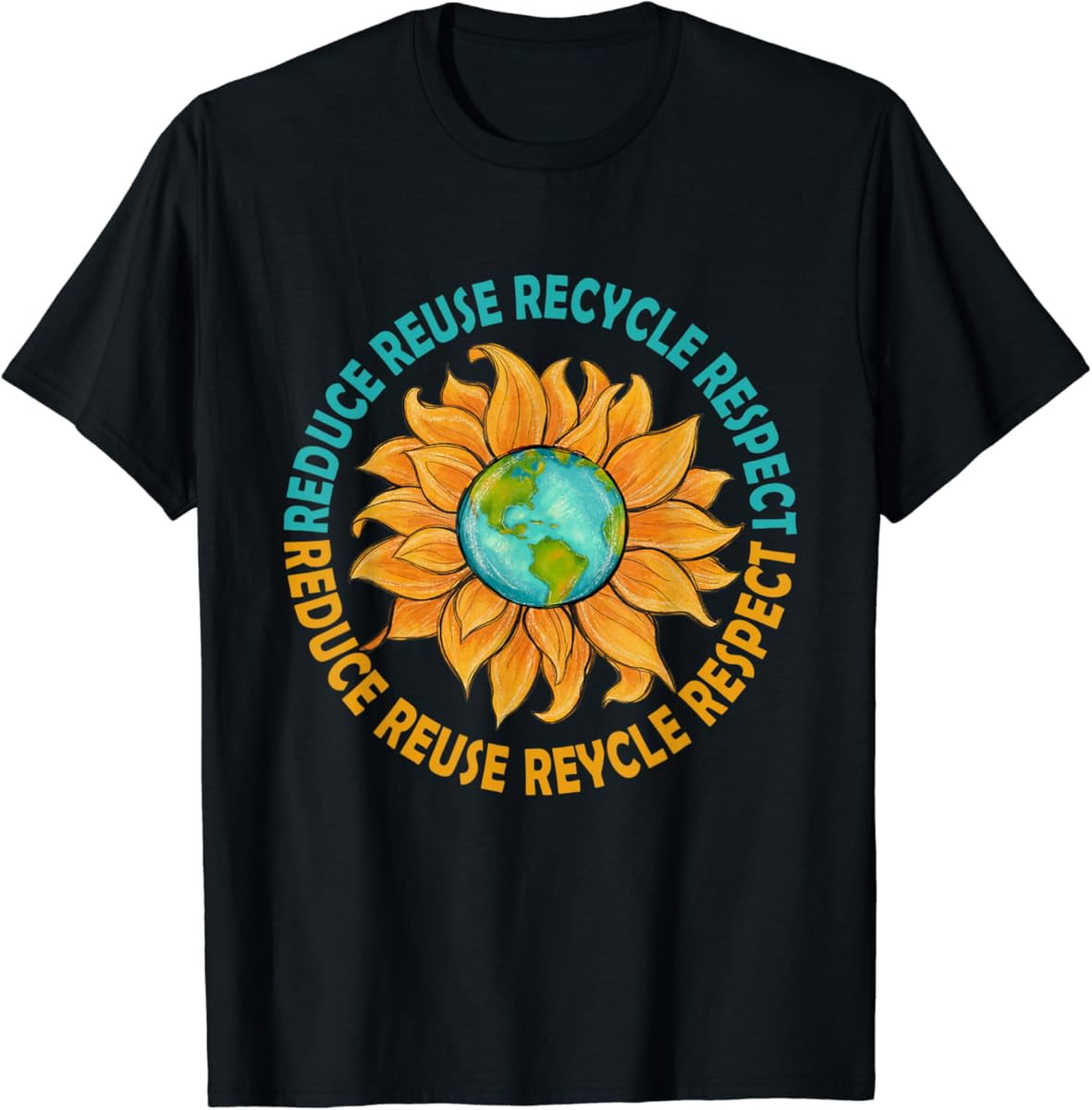 Sunflower Earth Day Reduce Reuse Recycle Earth Day Sunflower T-Shirt Vintage Tee - Best Birthday ...