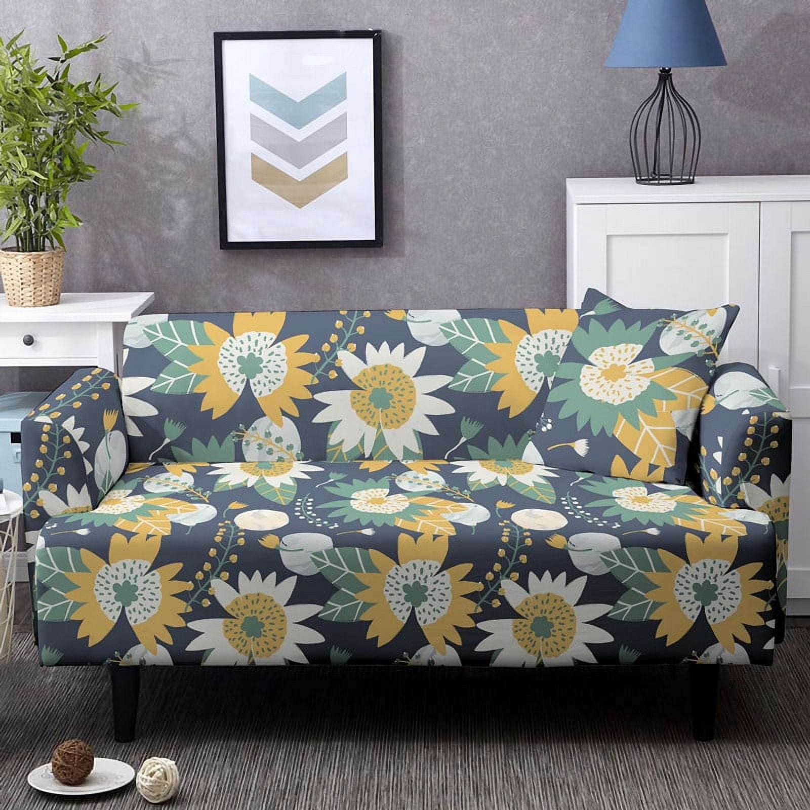 Sunflower Elastic Sofa Covers For Living Room Washable Sectional Corner ...