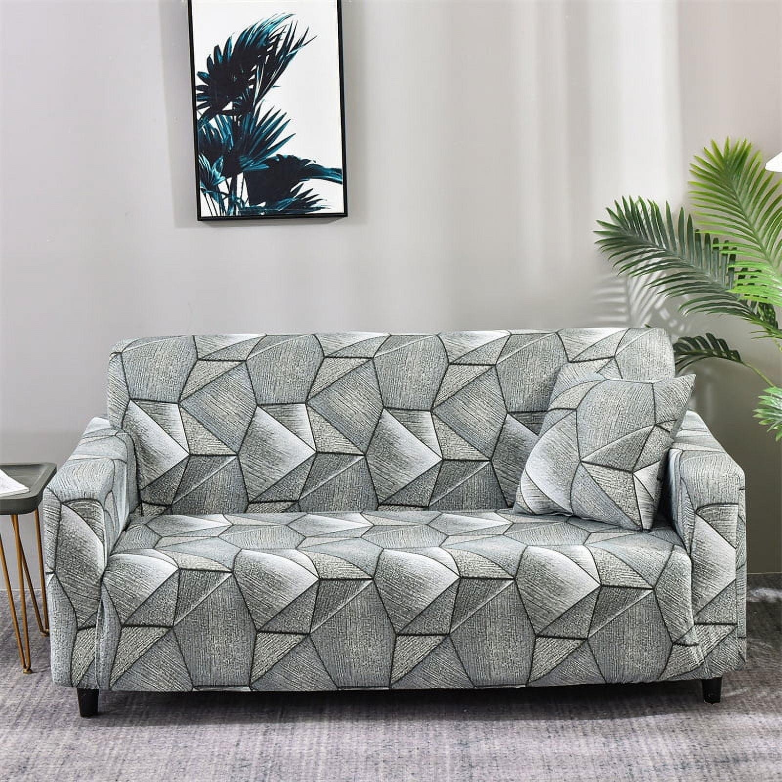 Sunflower Elastic Sofa Covers for Living Room Geometric ArmChair ...