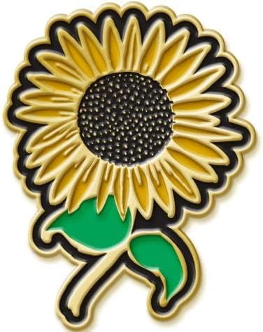 Sunflower Enamel Pin, Sunflower Lapel Pins Great Sunflower Button Pin ...