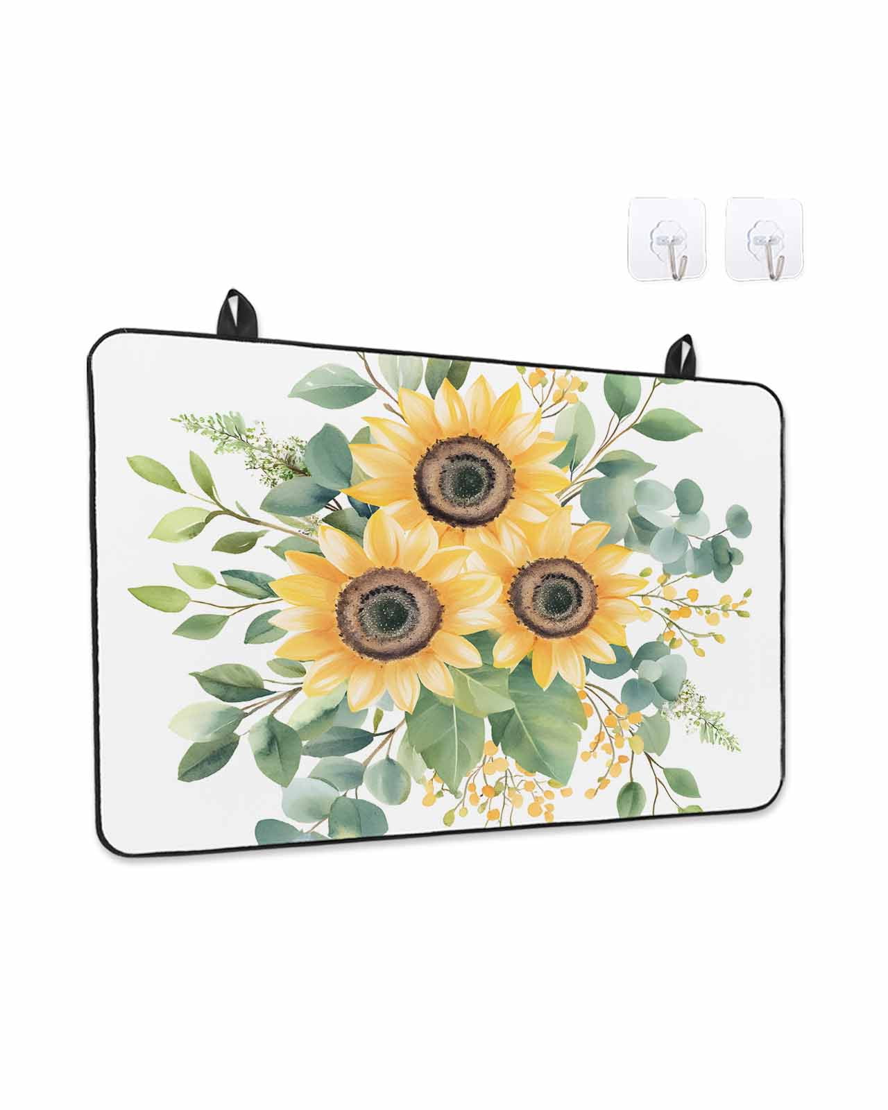 Sunflower Eucalyptus Stove Top Covers for Electric Stove, Kitchen Glass ...