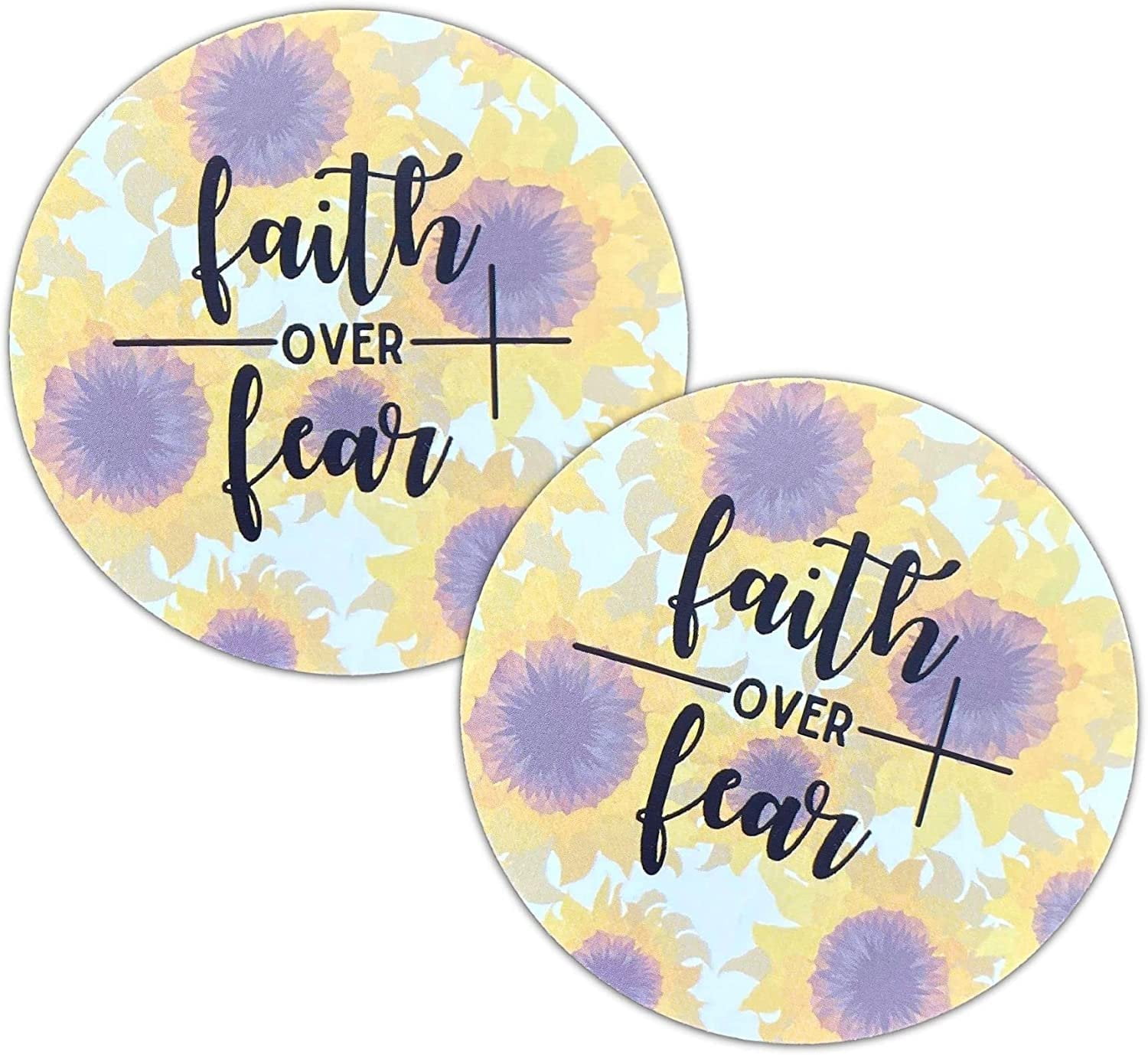Sunflower Faith Over Fear Cardstock Cutouts for Freshies 12 Pack 2.5 ...