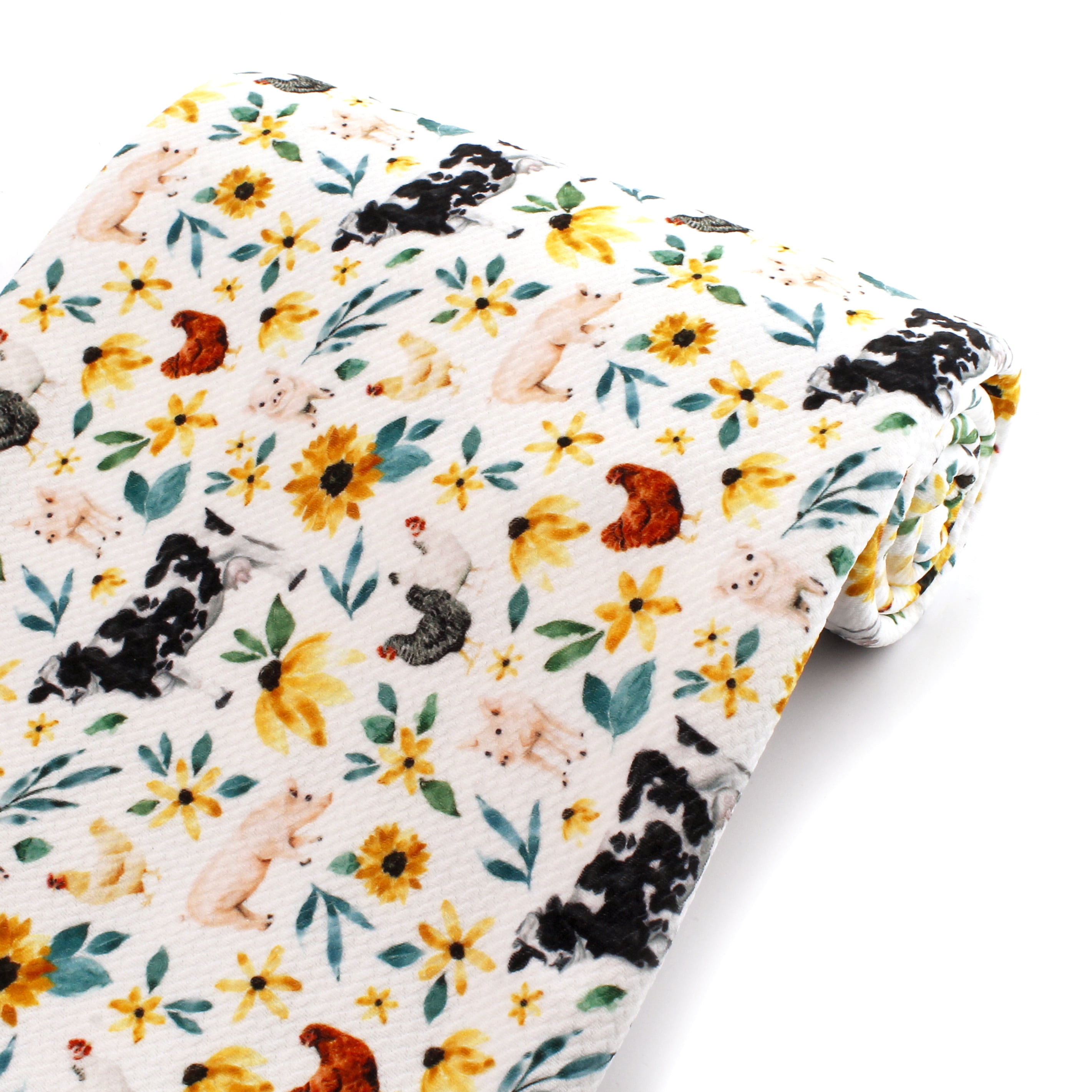 Sunflower Farm Animals Liverpool Bullet Fabric Textured Knit Jersey 1 ...