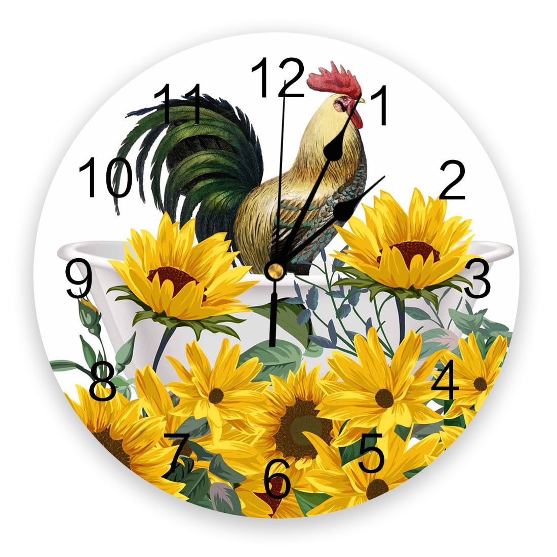 Sunflower Farm Goat PVC Wall Clock Living Room ration Wall Clock Modern ...