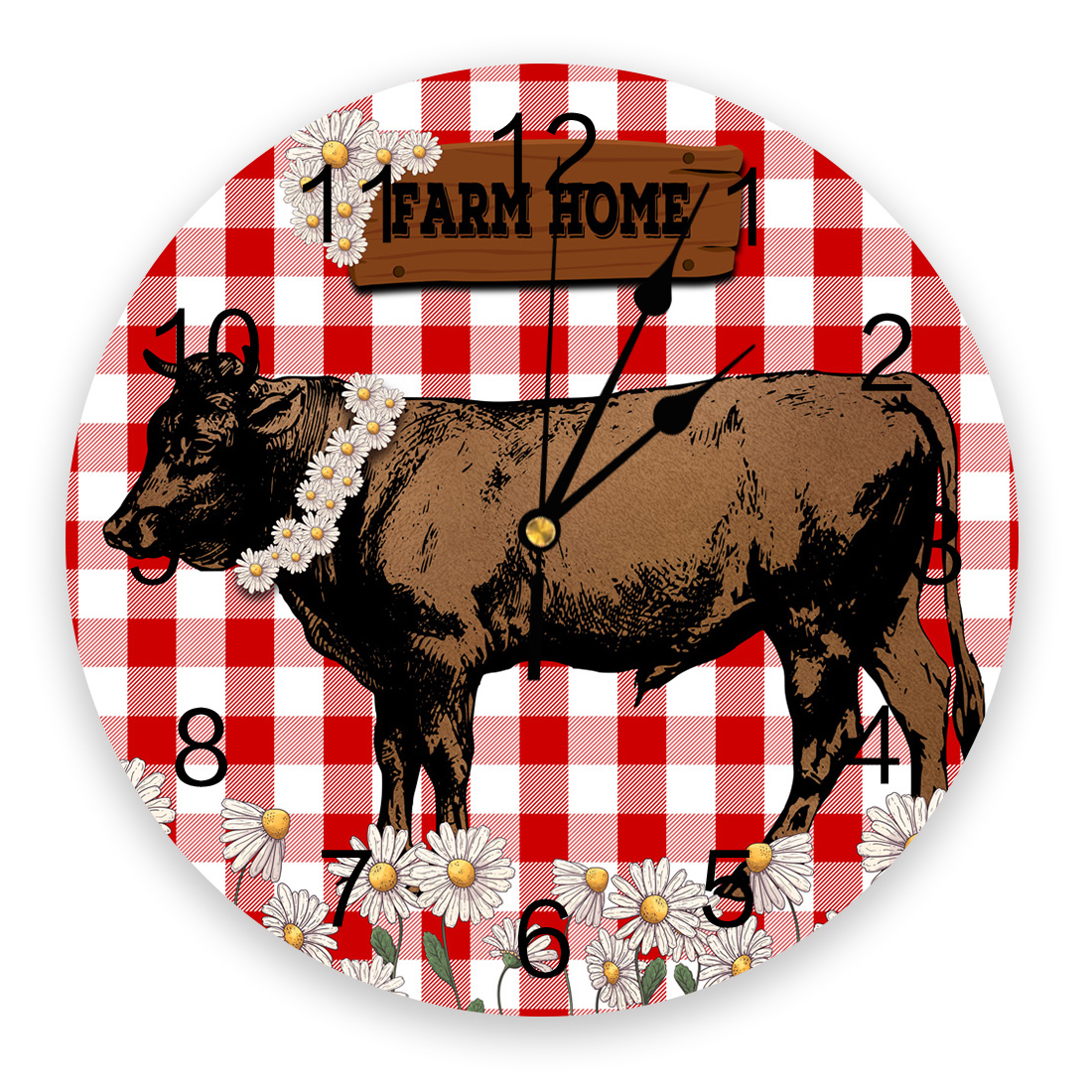 Sunflower Farm Goat PVC Wall Clock Living Room ration Wall Clock Modern ...