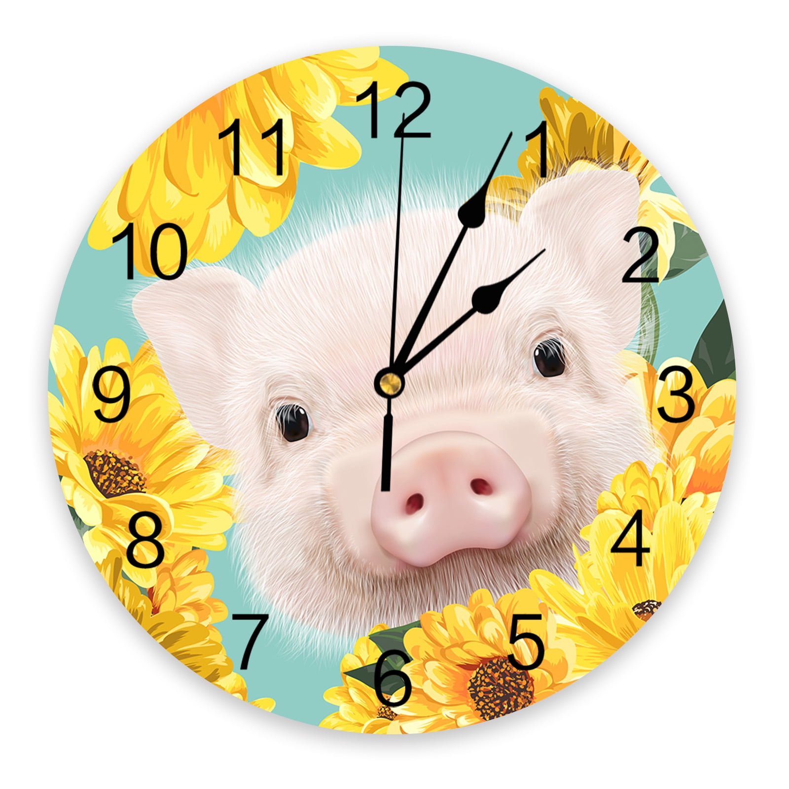Sunflower Farm Goat PVC Wall Clock Living Room ration Wall Clock Modern ...