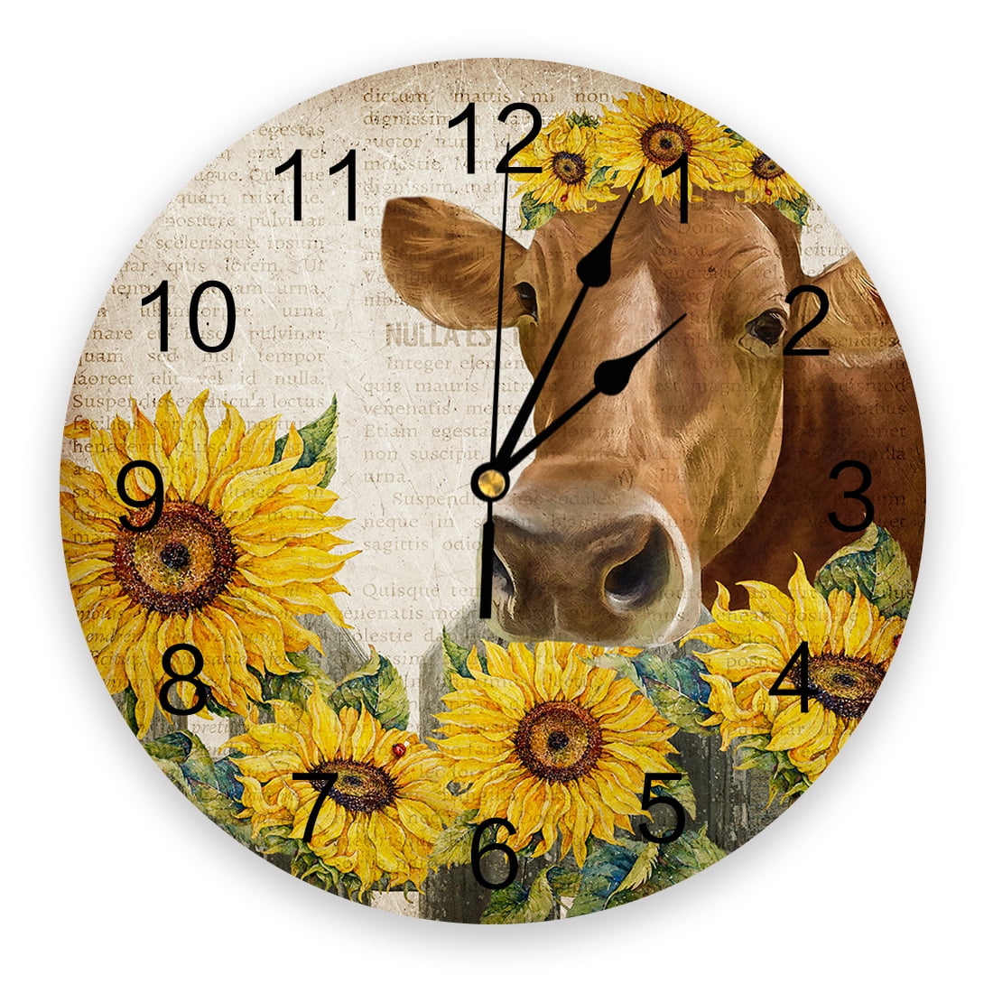 Sunflower Farm Goat PVC Wall Clock Living Room ration Wall Clock Modern ...