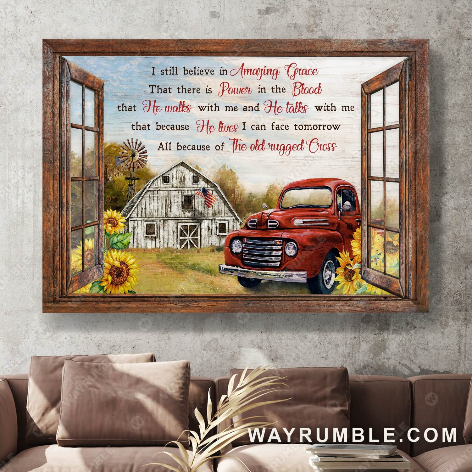 Sunflower Farm, Red Ladybug Car, Vintage House, I Still Believe In Amazing Grace - Jesus ...