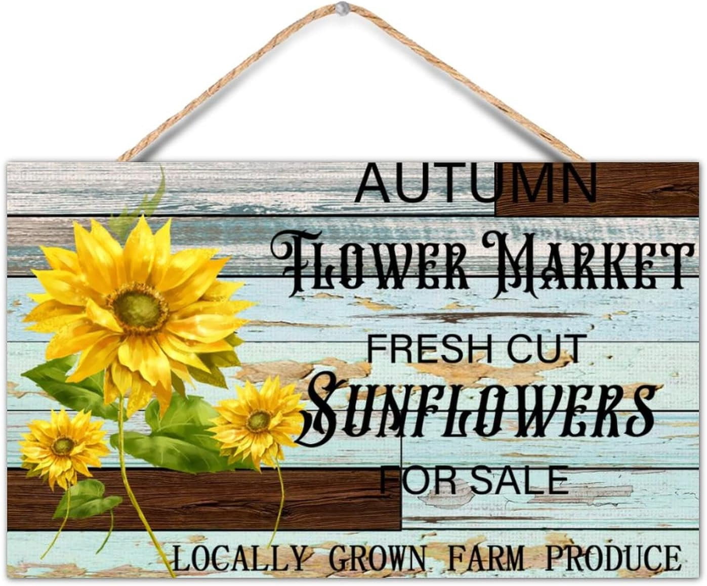 Sunflower Farm Sign Farmhouse Wall Decor Floral Yellow Sunflower Wall ...