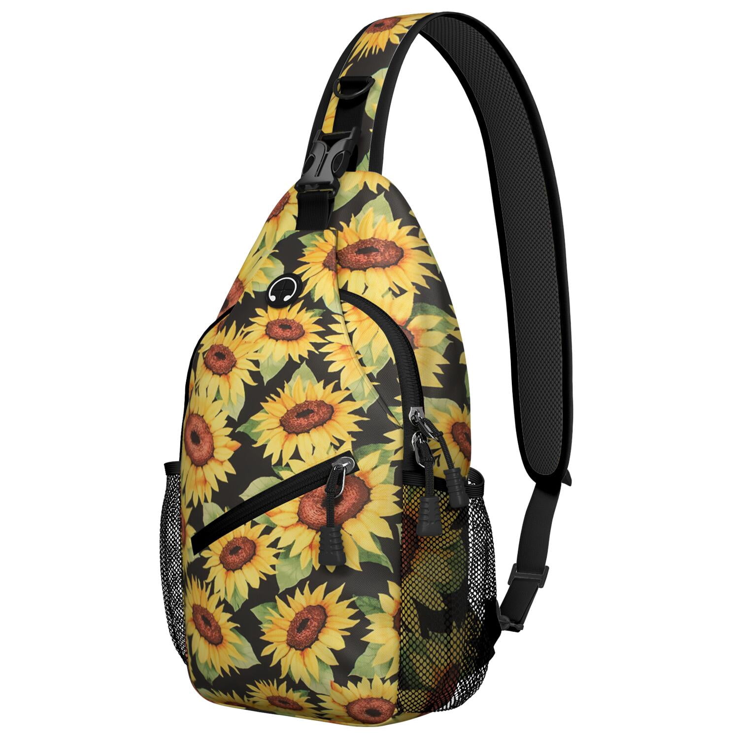 Sunflower Farmhouse Style Sling Backpack, Rustic Country Floral ...