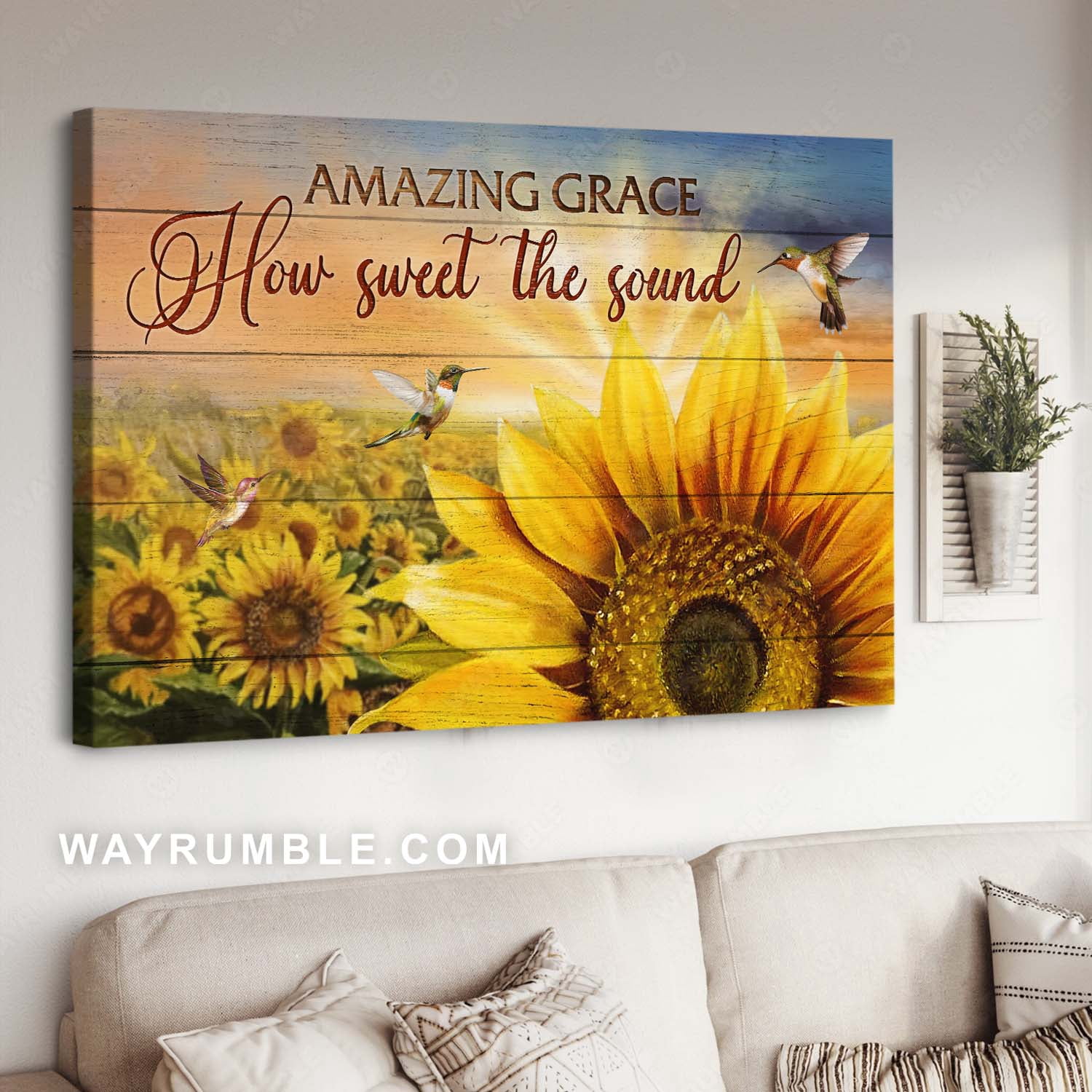 Sunflower Field Hummingbird Painting Stunning Morning How Sweet The ...