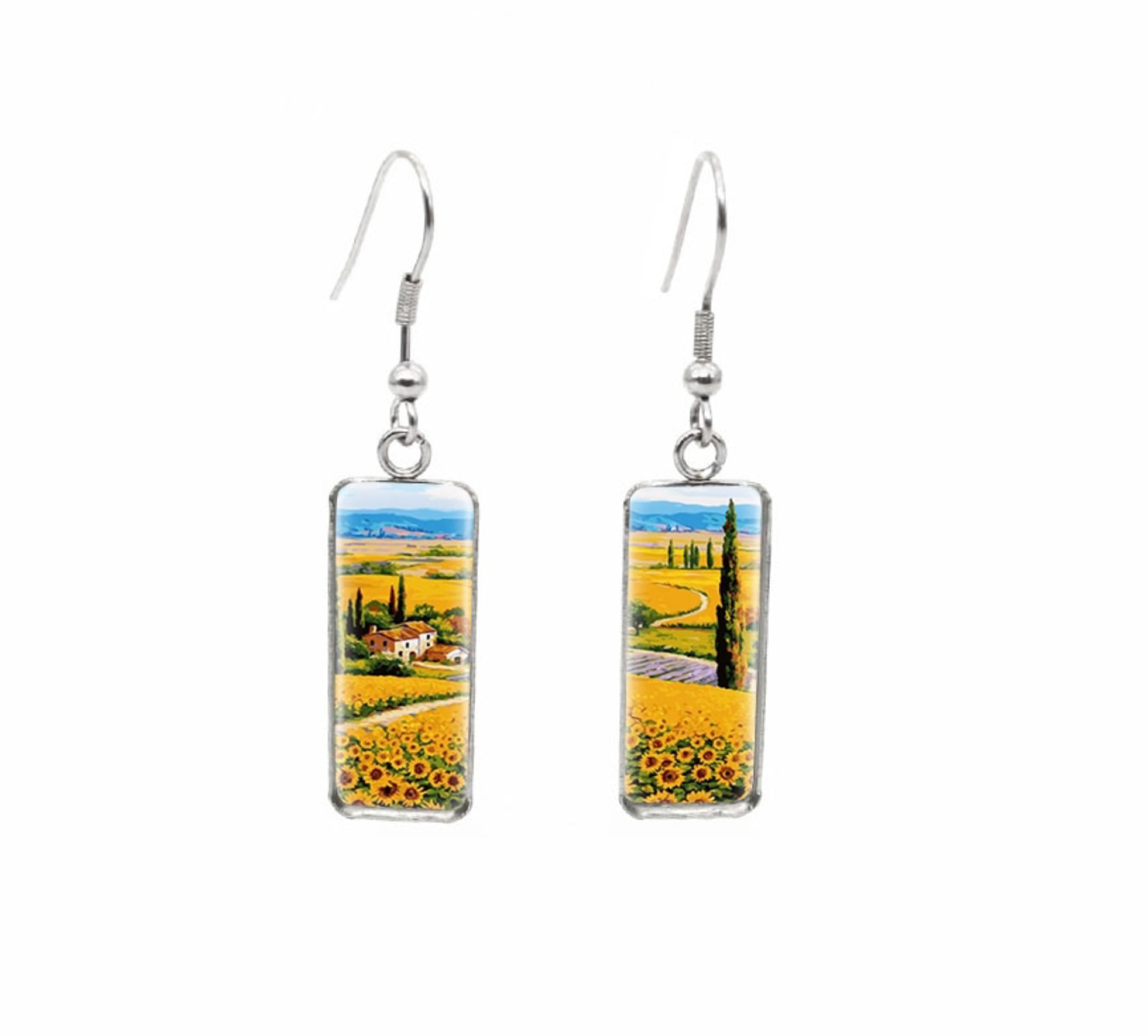 Sunflower Fields Rectangular Drop Earrings - Walmart.com