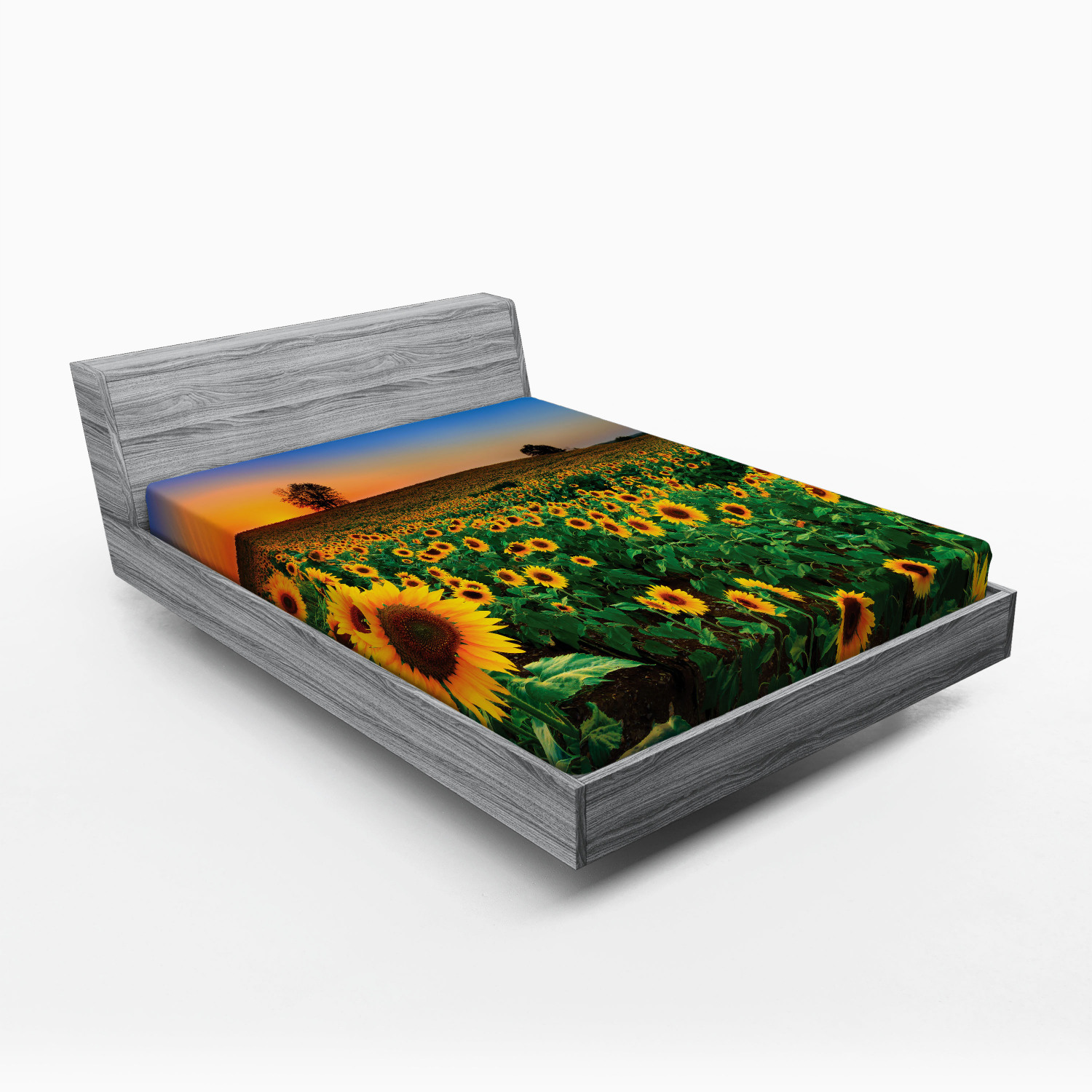 Sunflower Fitted Sheet, Summer Themed Digitally Generated Photo of ...