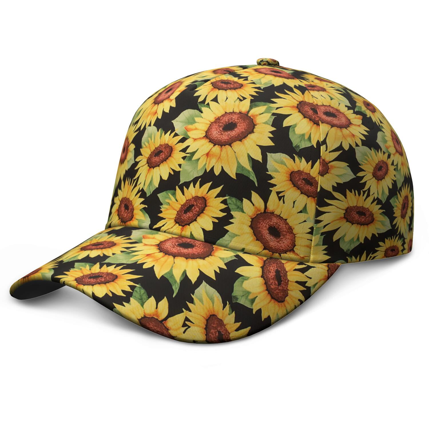 Sunflower Floral Baseball Cap – Boho Vintage Yellow Rustic Farmhouse ...