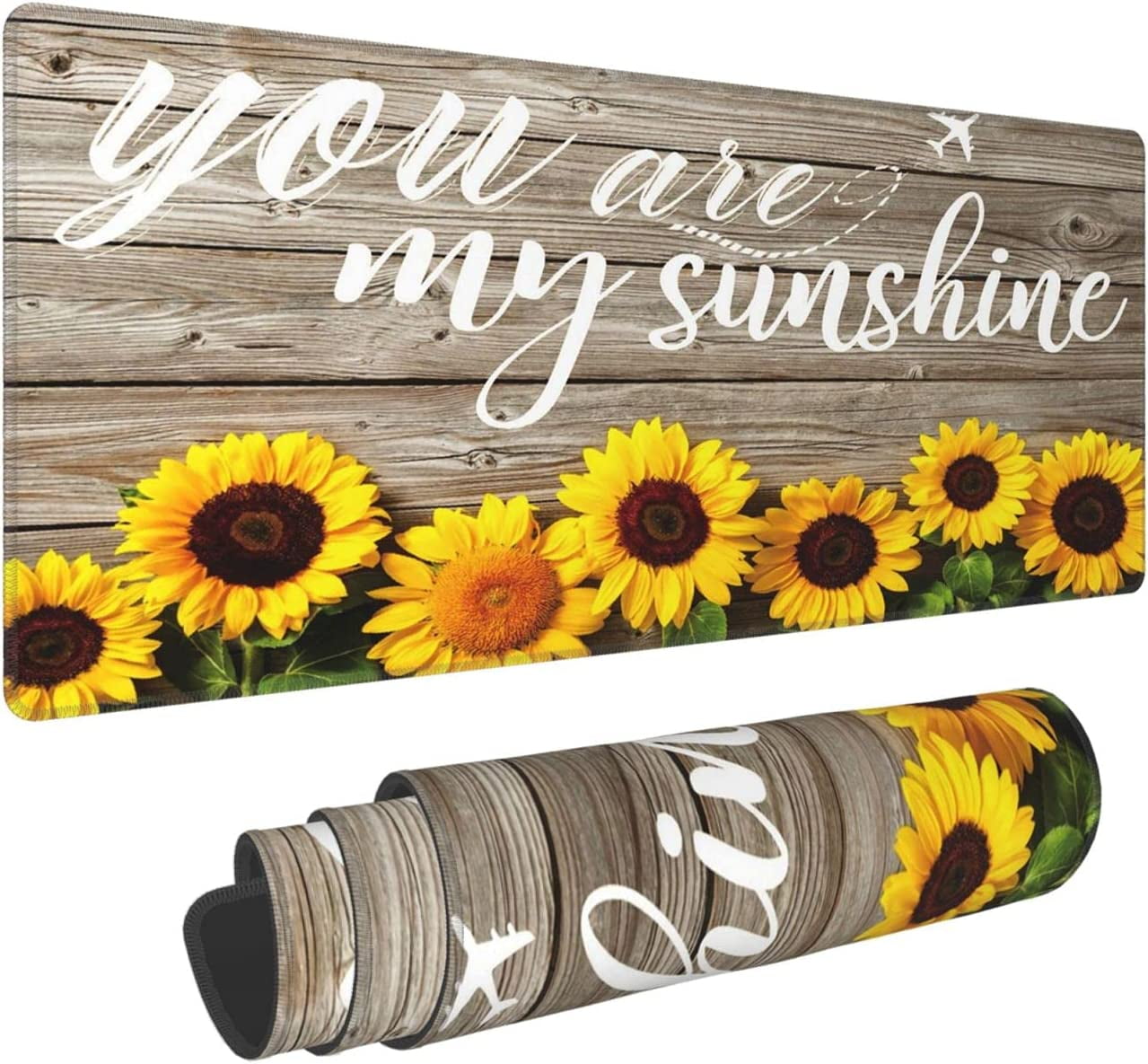 Sunflower Floral Extended Mouse Pad 31.5x11.8 Inch XL Non-Slip Rubber ...