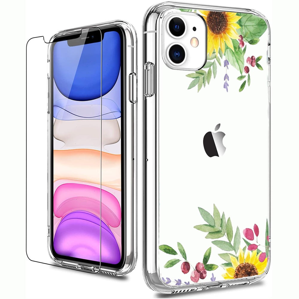 Sunflower Floral Flower Stylish Phone Case with Screen for iPhone X 8/ ...
