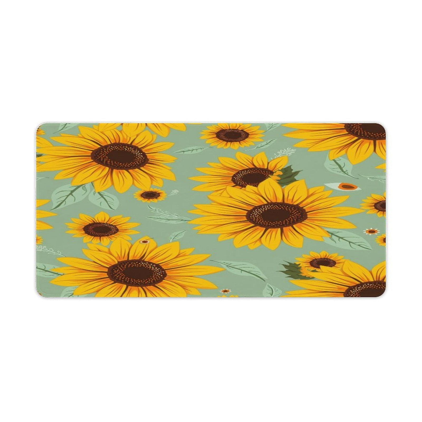 Sunflower Floral Pattern Mousepad Gamer Desk Mat Large Keyboard Pad ...