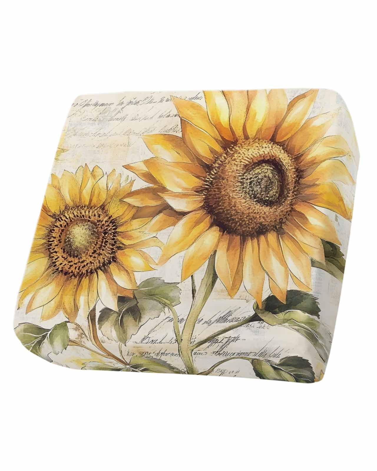 Sunflower Floral Sofa Couch Cushion Covers Washable, Removable ...