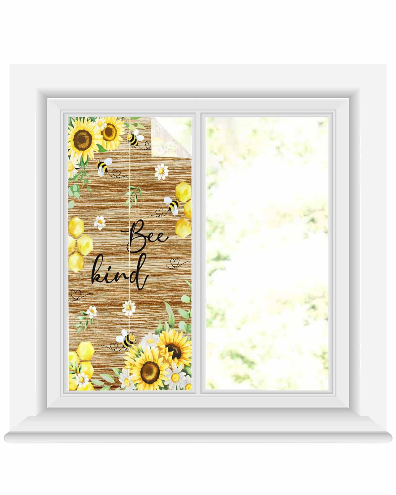 Sunflower Floral Window Privacy Film Stained Glass Window Film ...