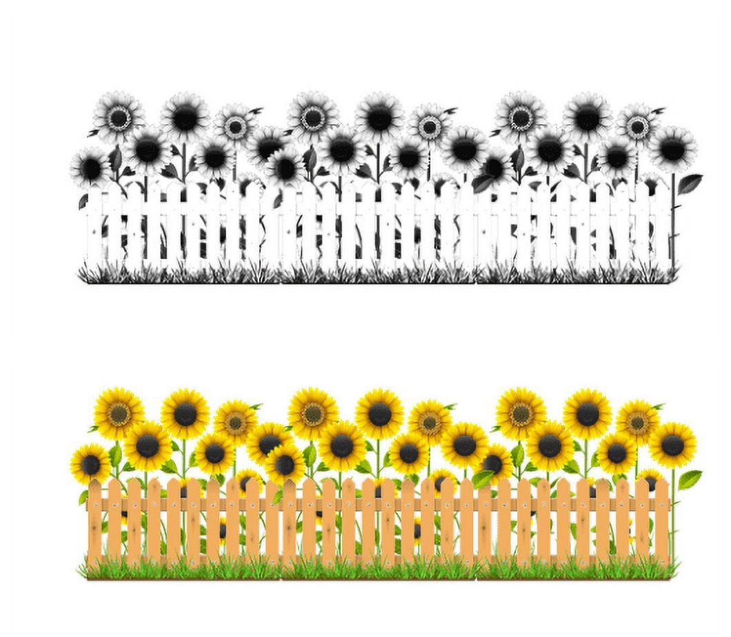 Sunflower Flower Bed Skirting Pvc Sticker - Flower Bushes Sunflower ...