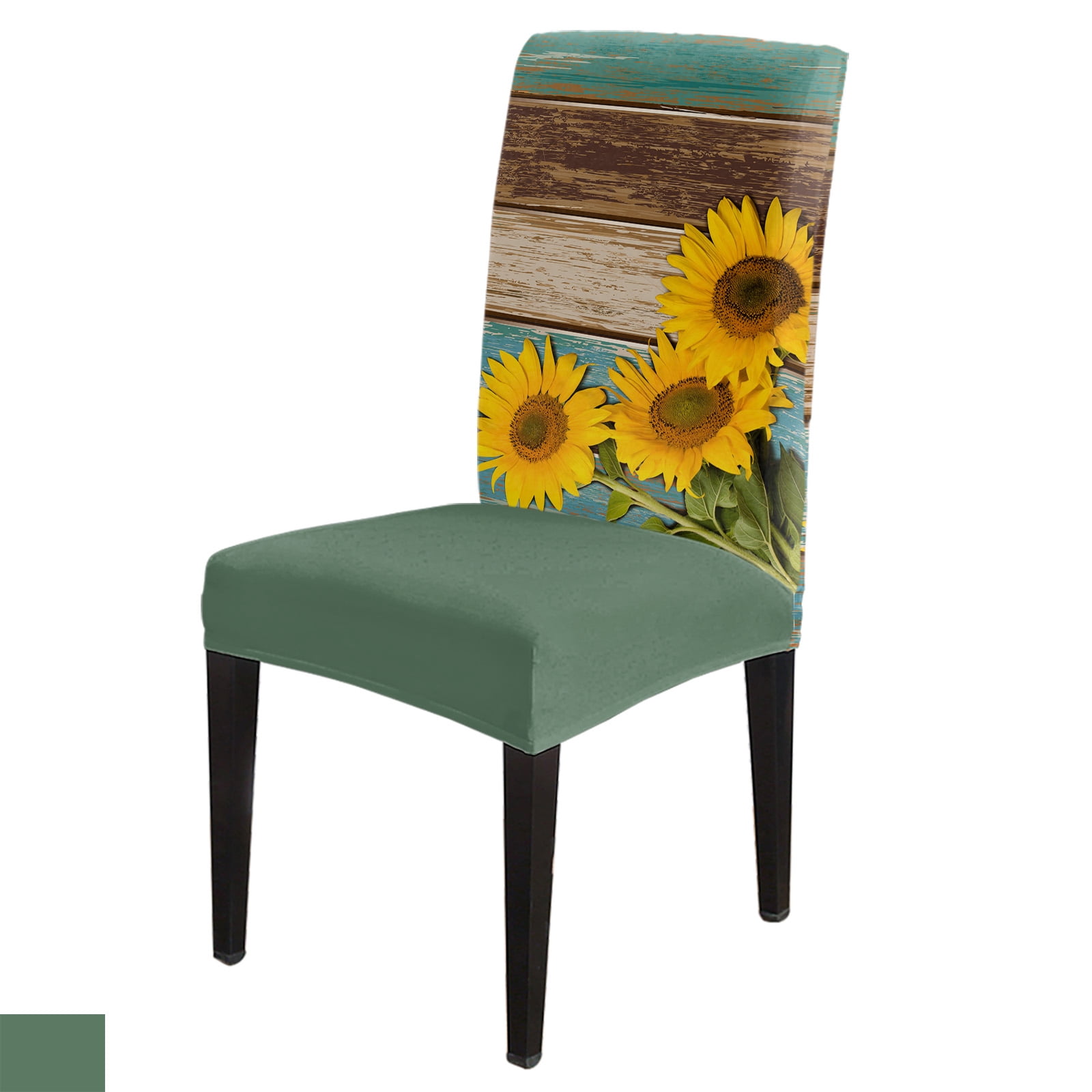 Sunflower Flower Chair Cover 6pcs Spandex Elastic Dining Chair ...