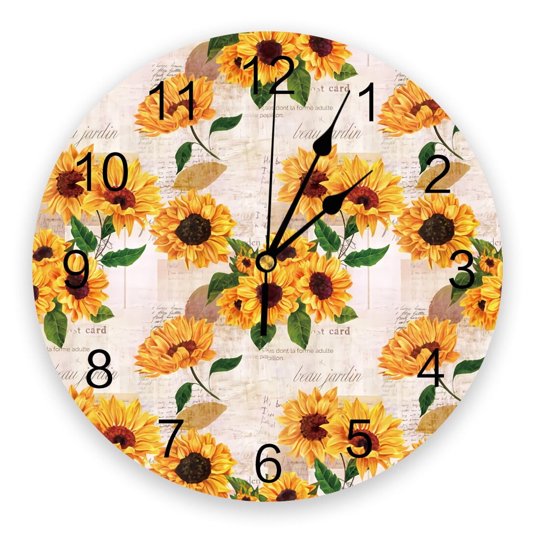 Sunflower Flower White New Wall Clock Fashion Living Room Quartz Watch ...