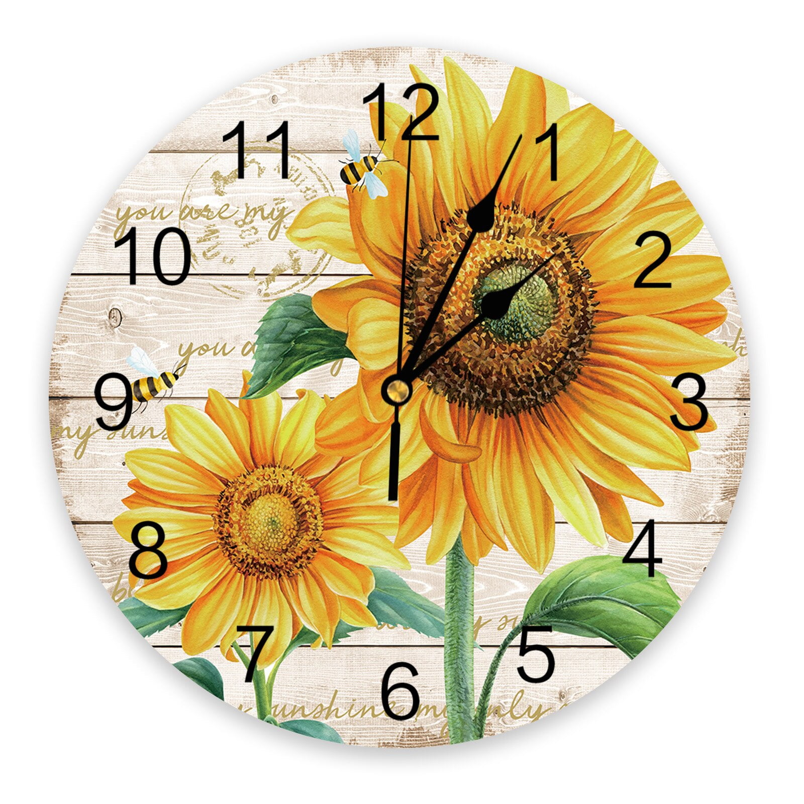 Sunflower Flower White New Wall Clock Fashion Living Room Quartz Watch ...