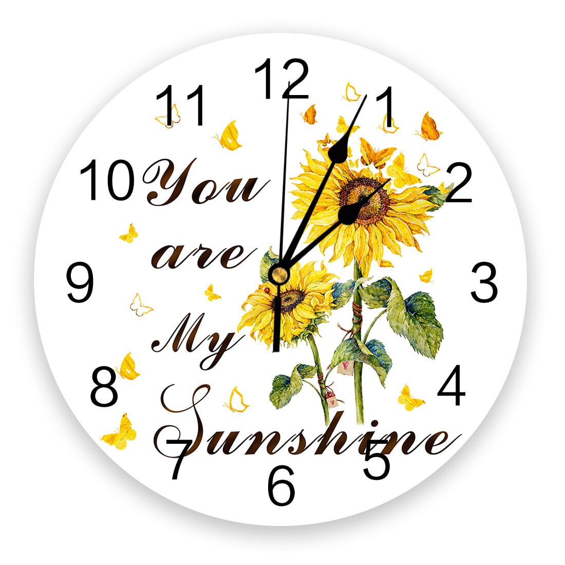 Sunflower Flower White New Wall Clock Fashion Living Room Quartz Watch ...