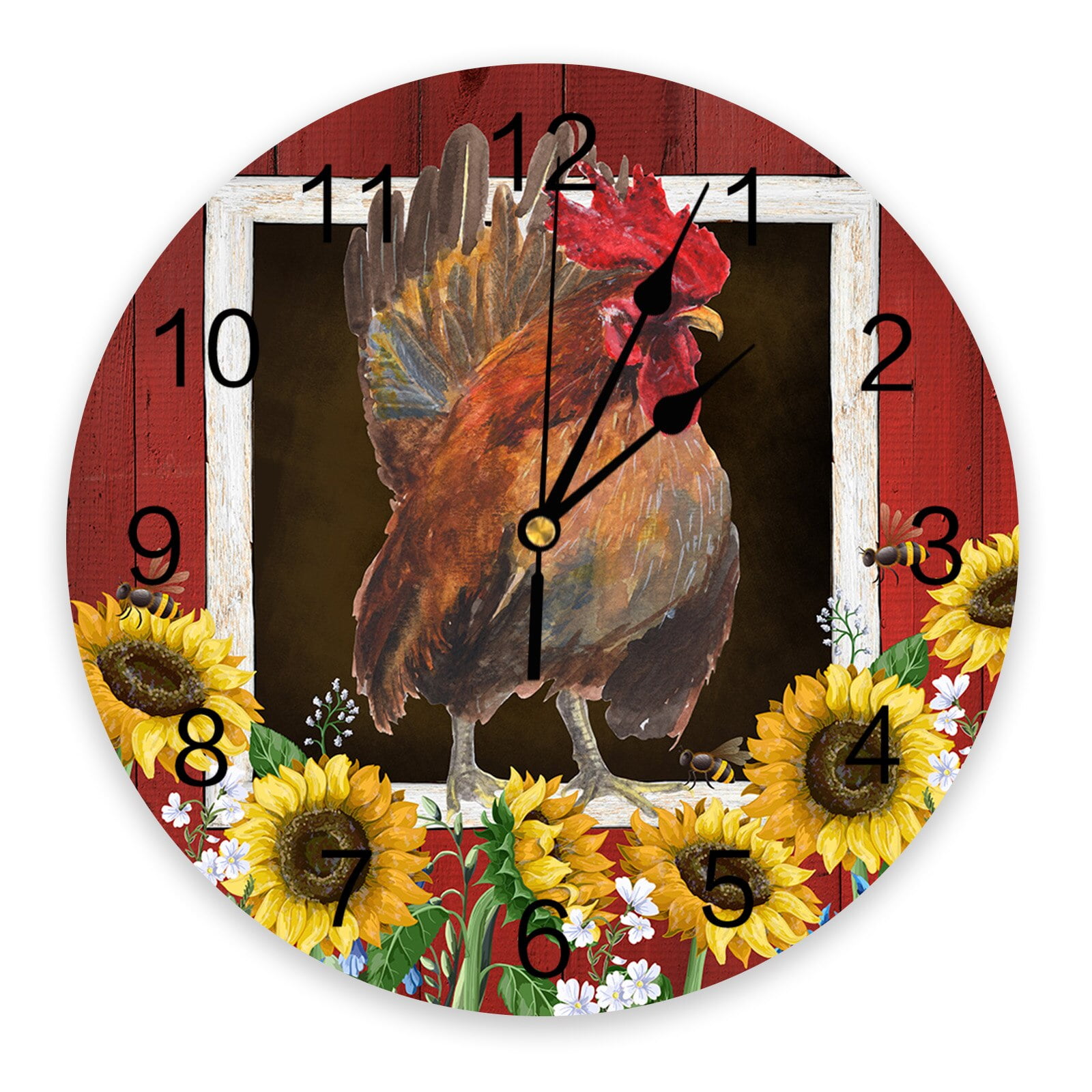 Sunflower Flower White New Wall Clock Fashion Living Room Quartz Watch ...