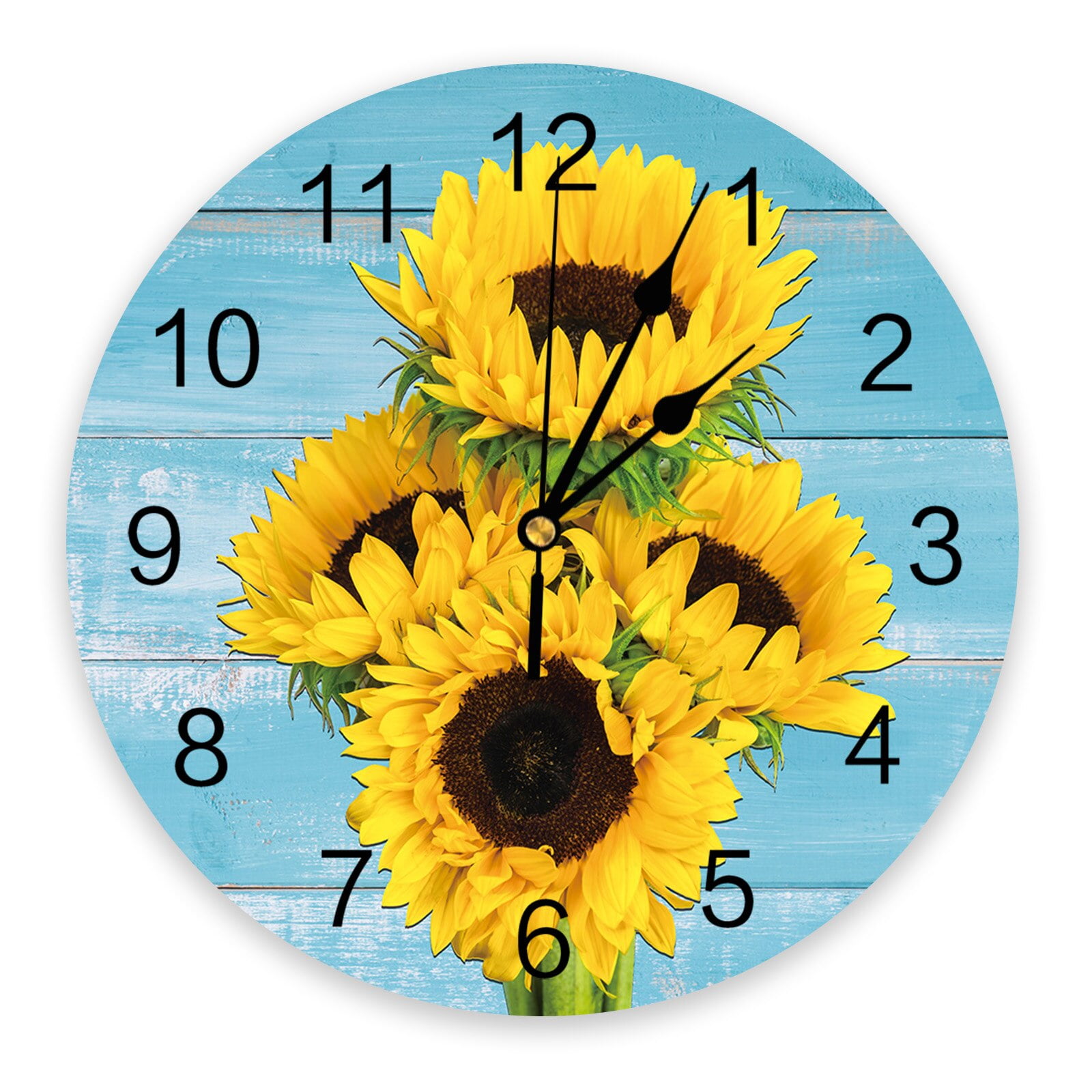 Sunflower Flower White New Wall Clock Fashion Living Room Quartz Watch ...