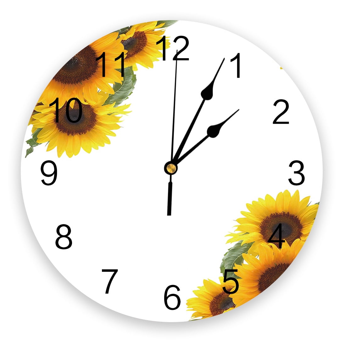 Sunflower Flower White New Wall Clock Fashion Living Room Quartz Watch ...