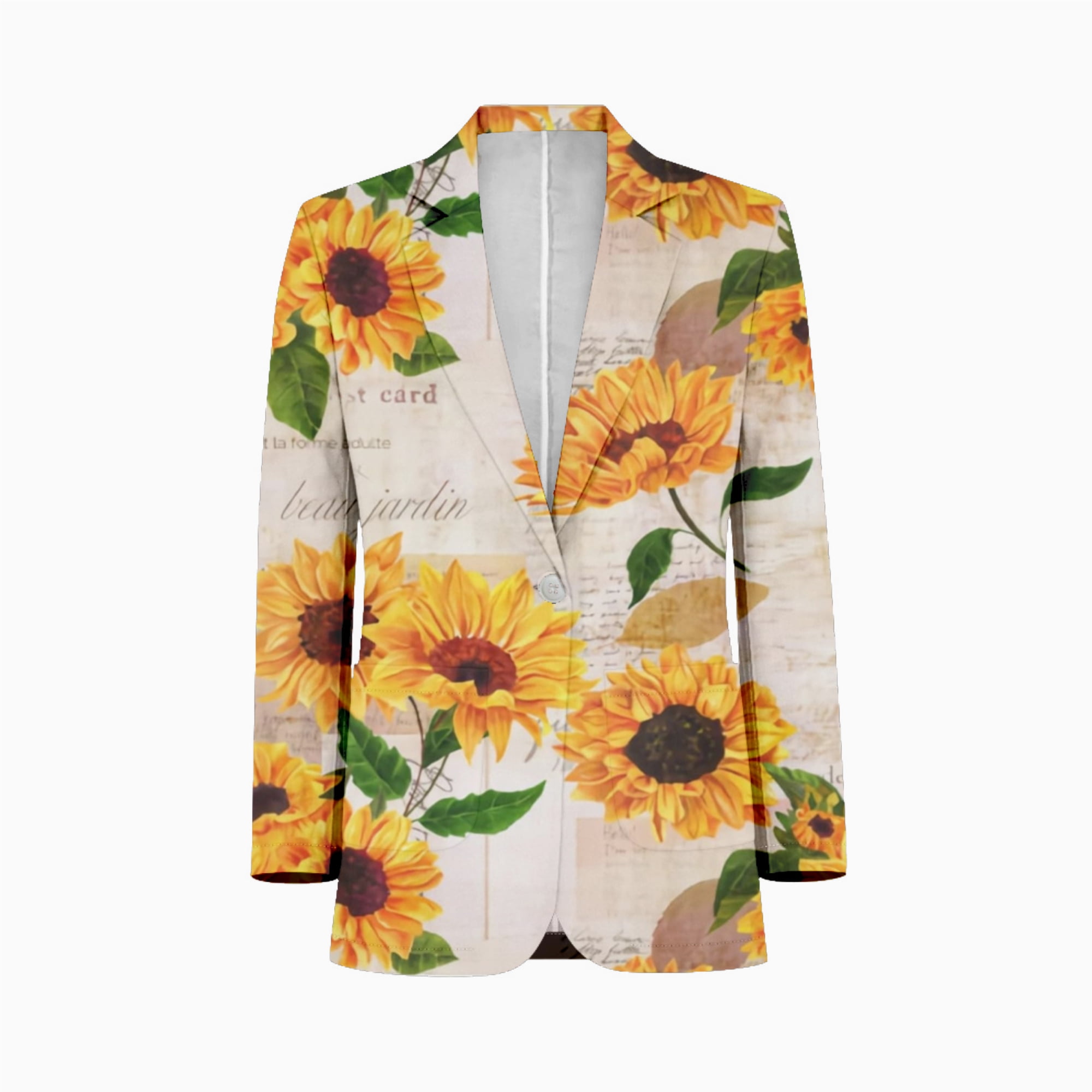 Sunflower Flowers on Old Fashioned Letters Romantic Customized Men's ...