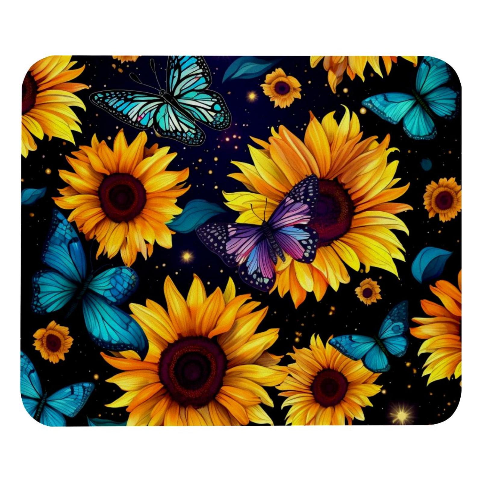 Sunflower Gaming Mouse Pad, Desk Mat, Square 8.3x9.8 Inch Non-Slip ...