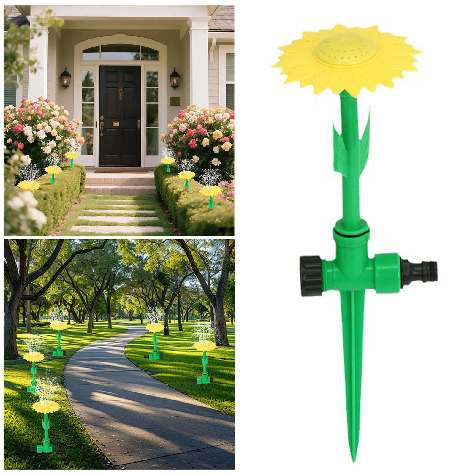Sunflower Garden Sprinkler ABS Water Sprayer with Ground Stake 720 ...