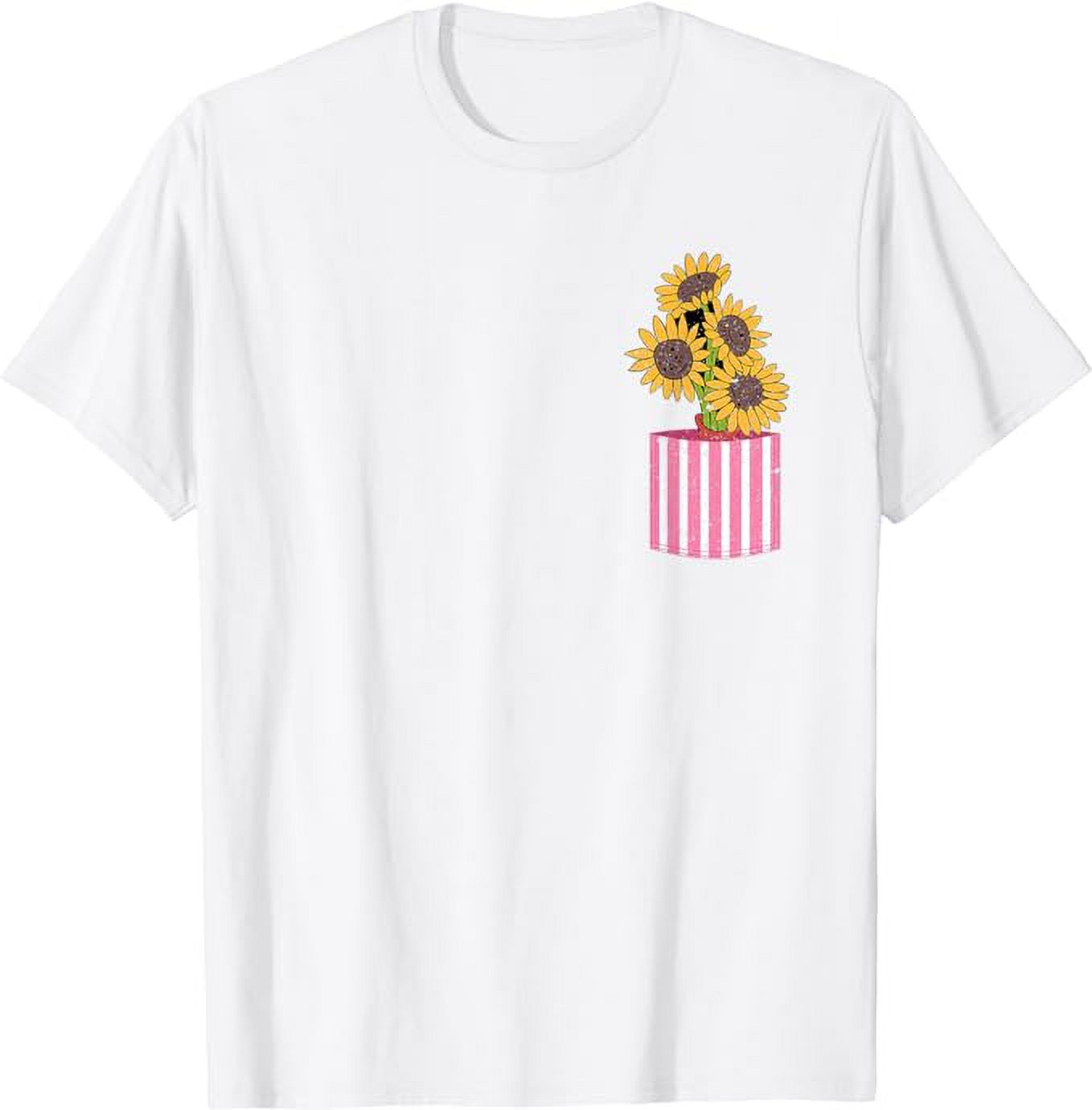 Sunflower Gardener Yellow Flower Blossom Pocket Sunflower T-Shirt ...