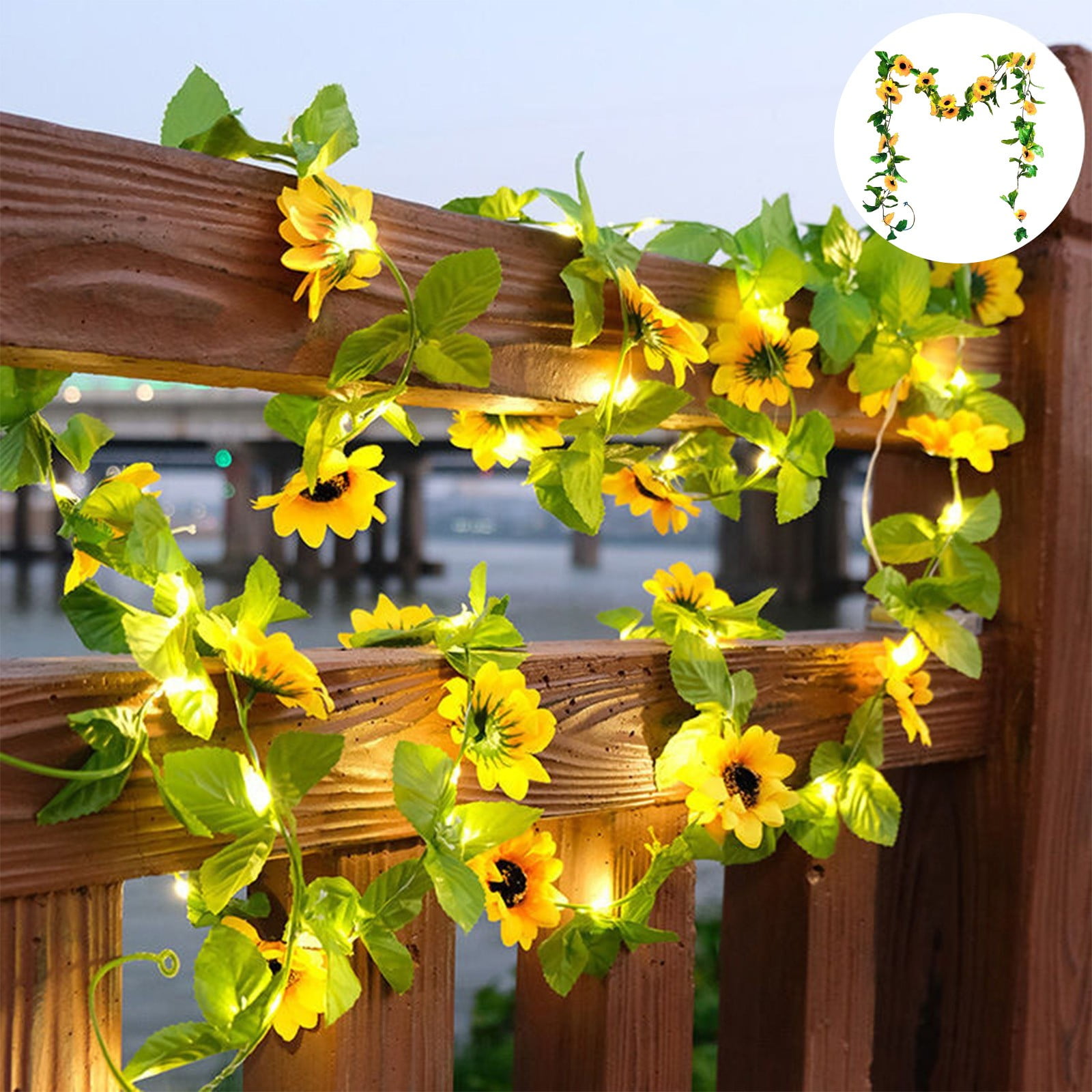 Sunflower Garland Lights - 16.4ft LED Maple Leaf String Lights ...