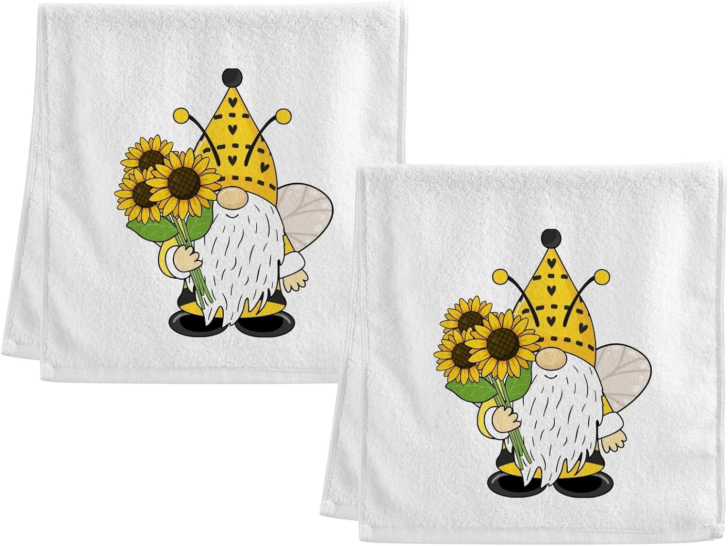 Sunflower Genome Bee Hand Towels, 2 PCS Bath Towels Absorbent Soft 100% ...