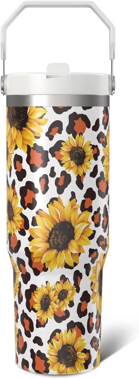 Sunflower Gifts Cup for Women Mom, 30oz Tumbler with Top Handle and ...